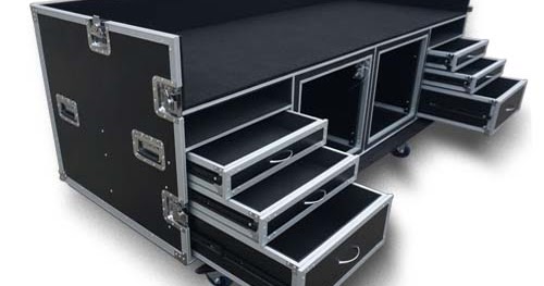 DJ table drawer combo flight case for bands