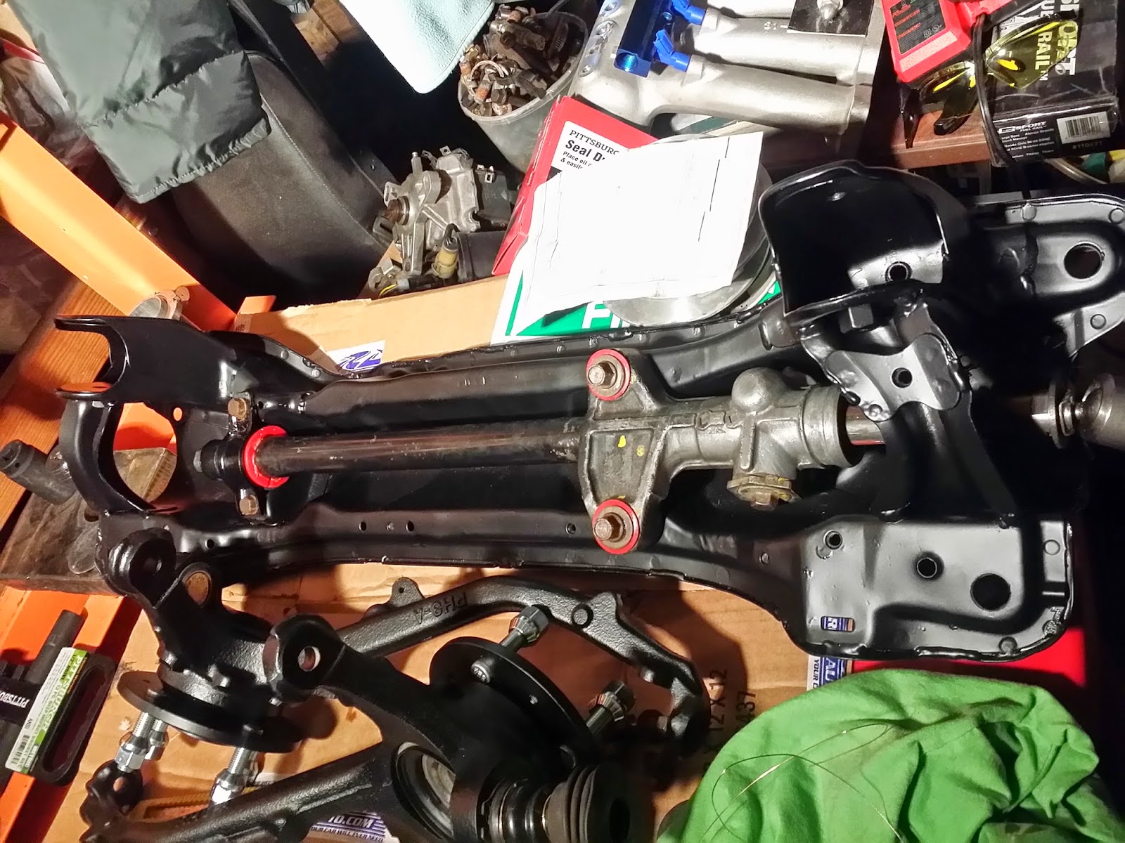 Beaver Built: Busted Sub, part 13.1: Steering rack is finally bolted in.