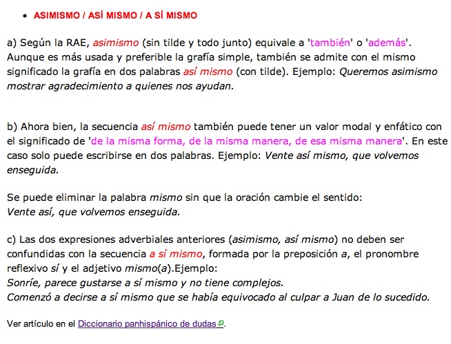 HABLEMOS ESPAÑOL, ¿VALE?: Dudas ortográficas: asimismo, así mismo, a sí ...