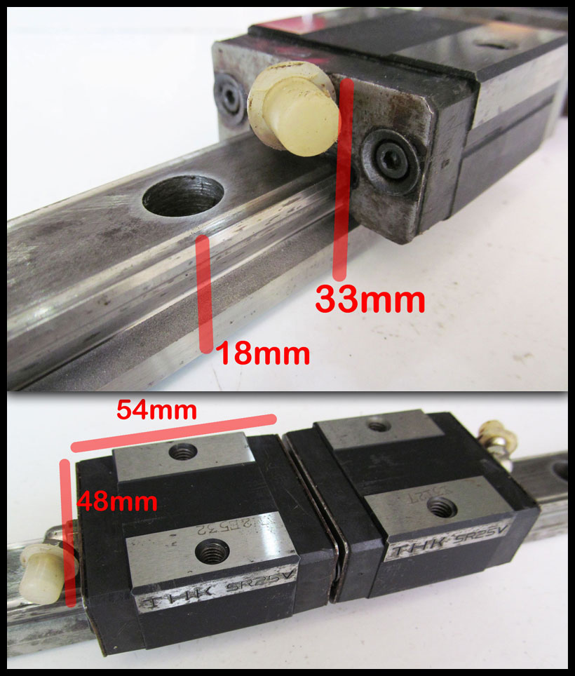 2nd MACHINE: Linear motion guide, SR25, 360mm rail length, THK