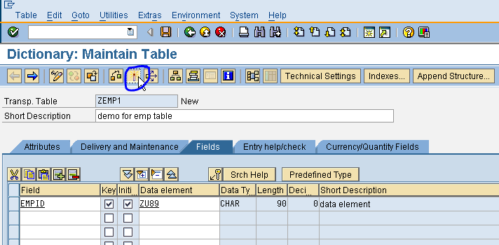 SAP ABAP Study Materials: Step by Step Procedure to Create DDIC Tables