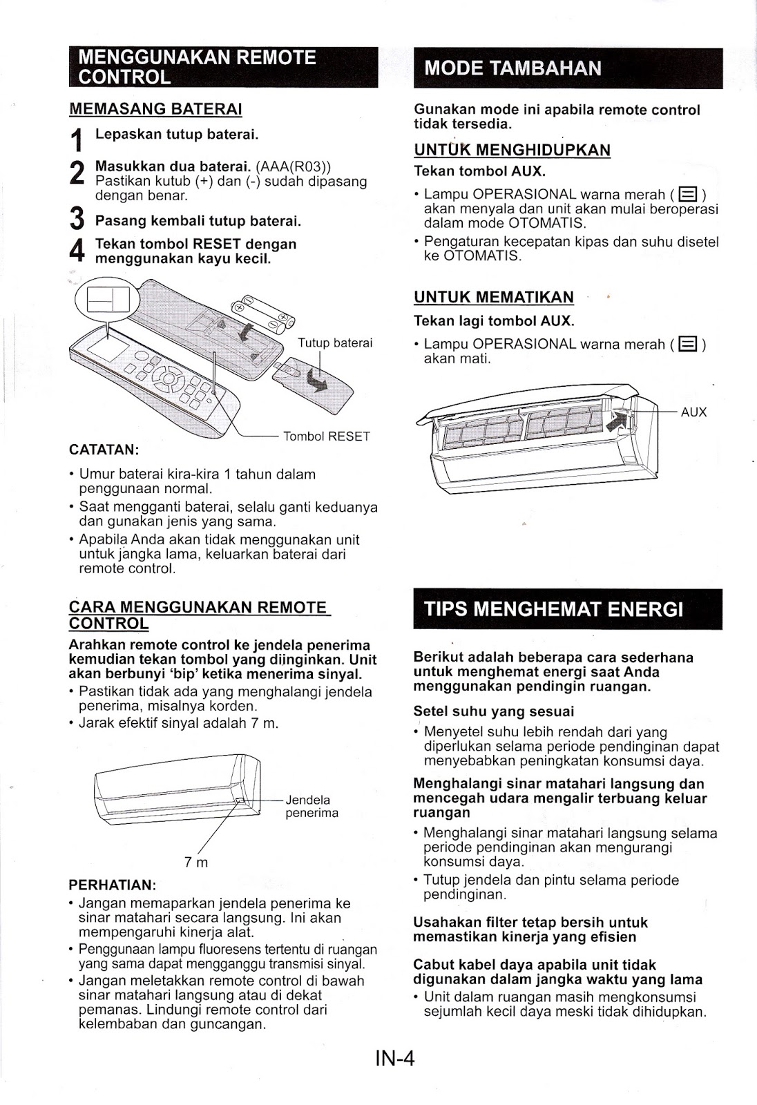 Manual Book : Petunjuk Penggunaan AC Sharp AH-A5SEY - Mambo Djumbo