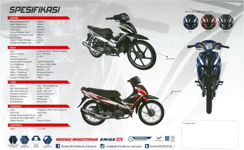 Brosur MODENAS CT100 - MODENASWORLD