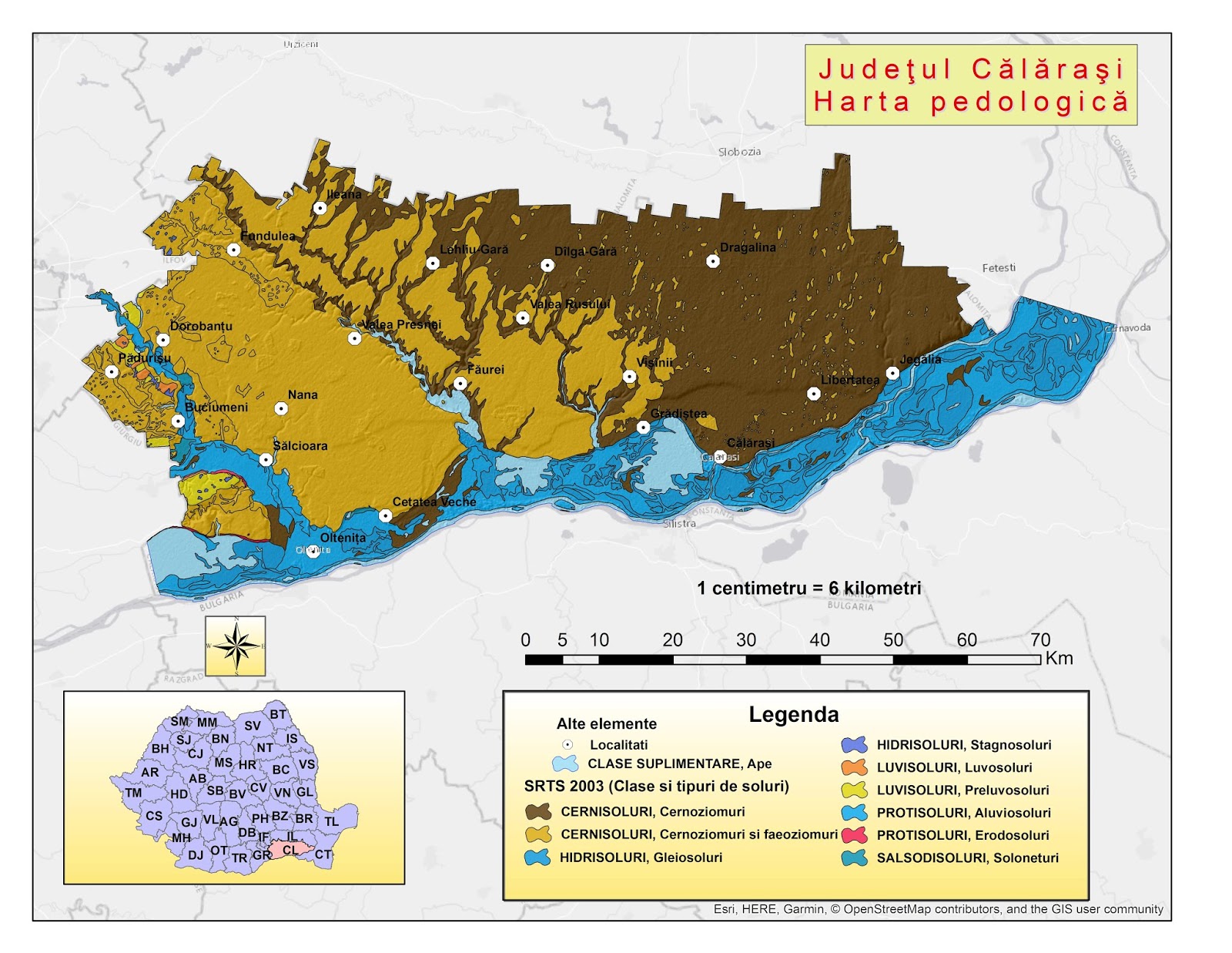 Analiza a judeţului Călăraşi, utilizând tehnici GIS