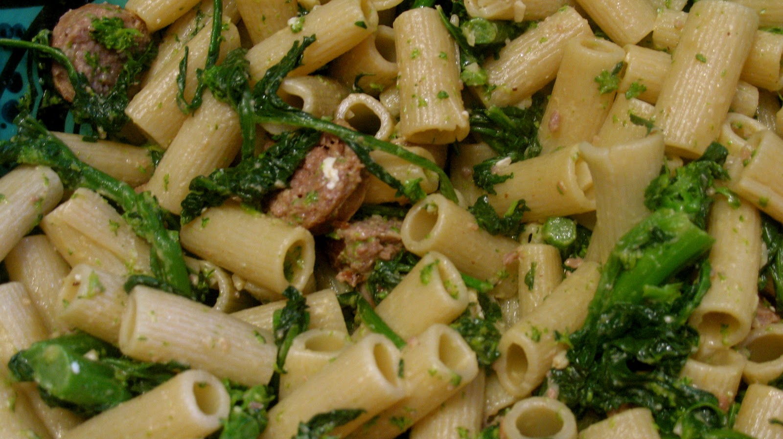 Cousins in the Kitchen: Rigatoni with Broccoli Rabe and Turkey Sausage