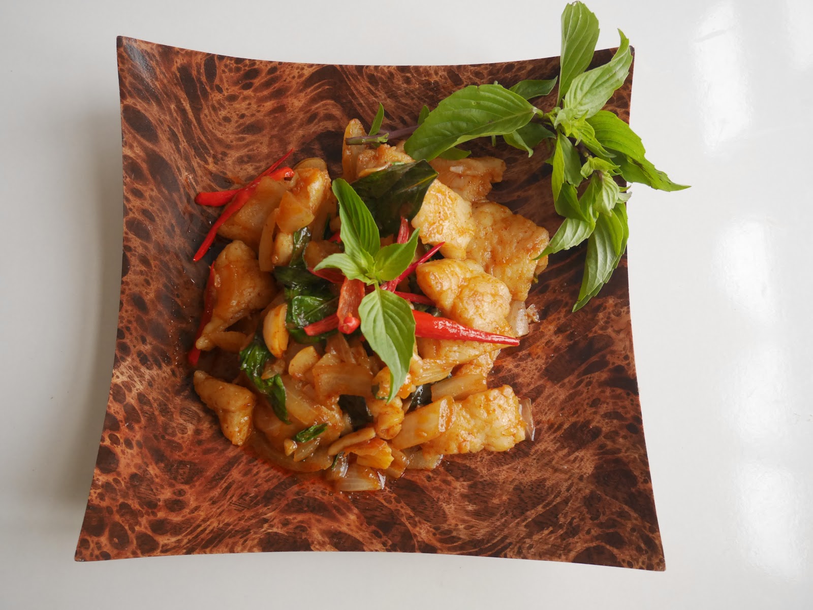 Stir Fried Fish with Sweet Basil and Chili Paste