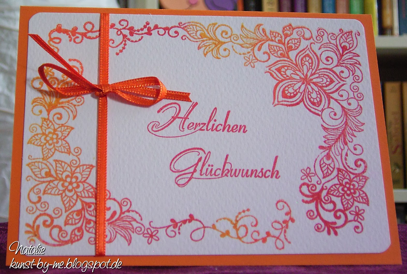 INKognito ~ Cards by Natalie: orange Scribble-Karte (orange scribble-card)