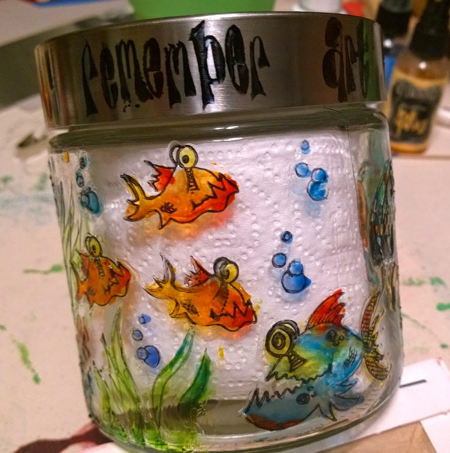 Lynne's Art World: Fish And Fungus On a Jar?
