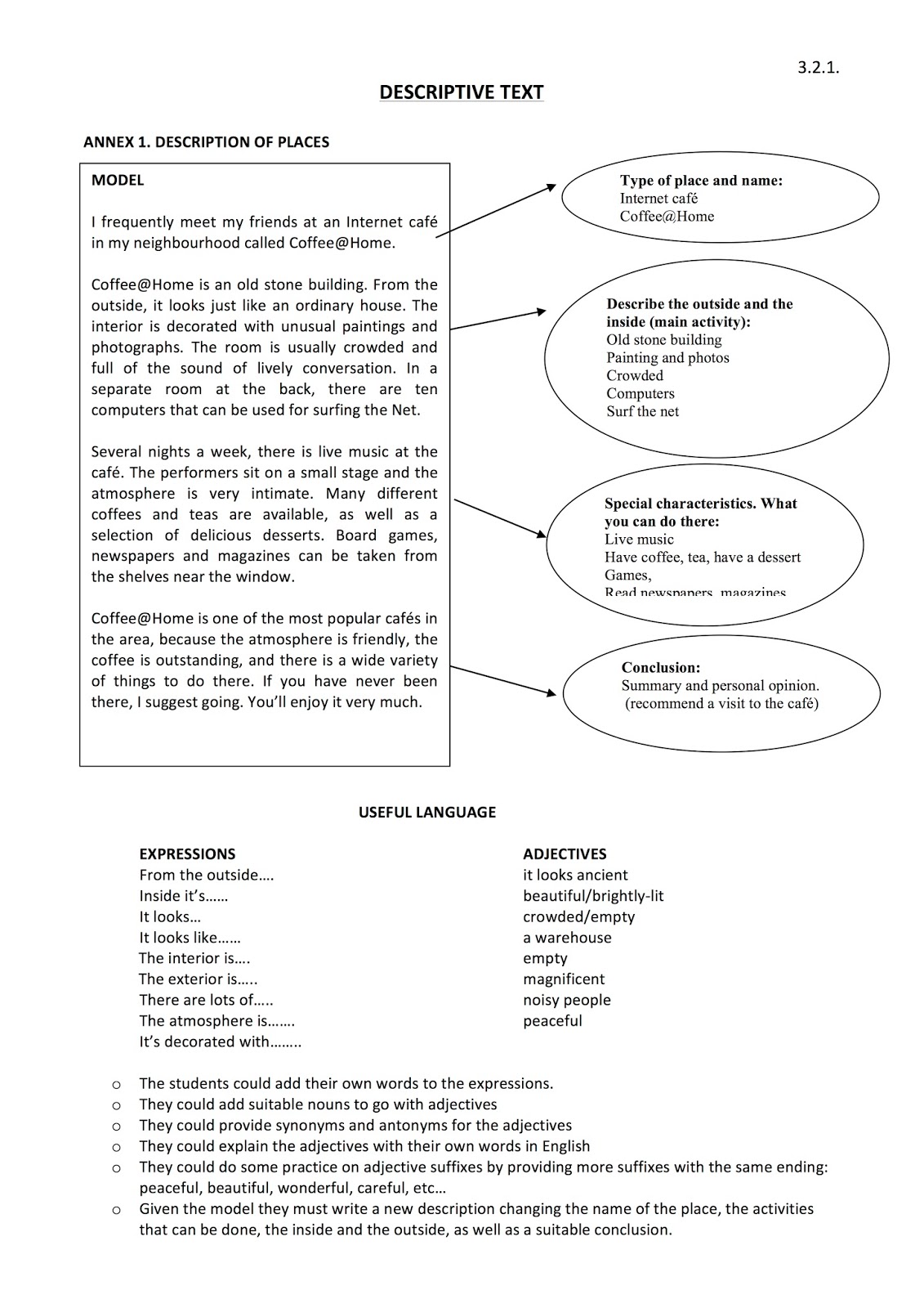 ENGLISH LOGBOOK 4º & BACH.: HOW TO WRITE A DESCRIPTION 2 (places)