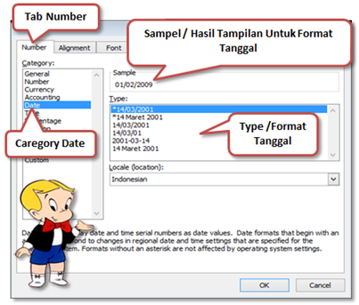 Cara Membuat Format tanggal Dengan Mudah Diexcel - Sampul Ilmu