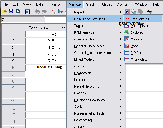DSMLMD Blog: Cara Membuat Tabel Frekuensi di SPSS DSMLMD Blog: Cara Membuat Tabel Frekuensi di SPSS