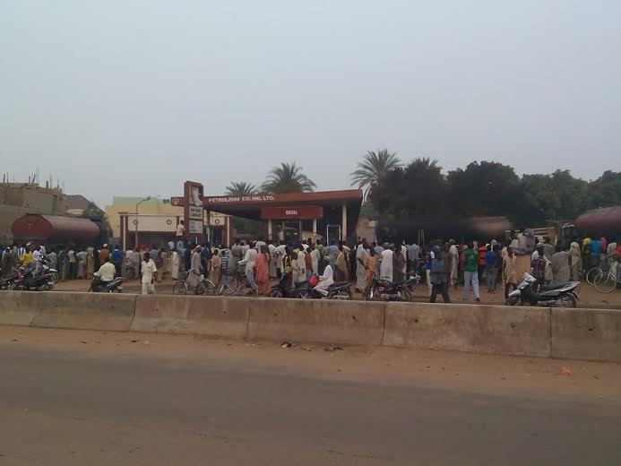 Photos: Tanker loaded with PMS catches fire at filling station in ...