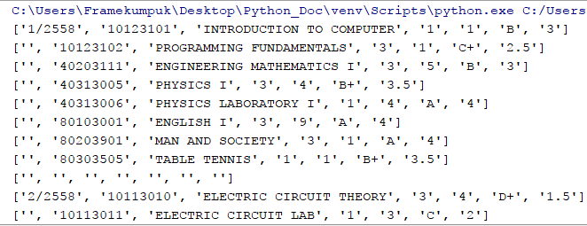Database System 2560: Python CSV Calculate Grade