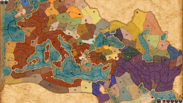 My Thoughts On: Gaming: Total War: ROME II Campaign map