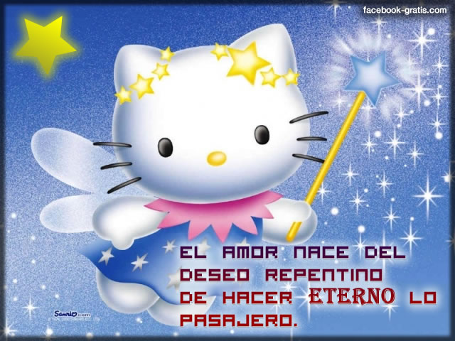 Hello Kitty con mensajes de amor - Imagui