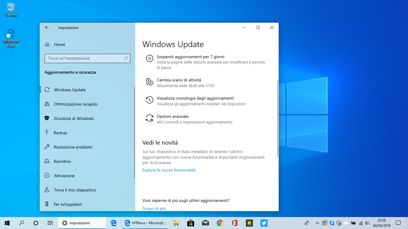 Windows 10 non installa più in automatico Aggiornamenti delle funzionalità