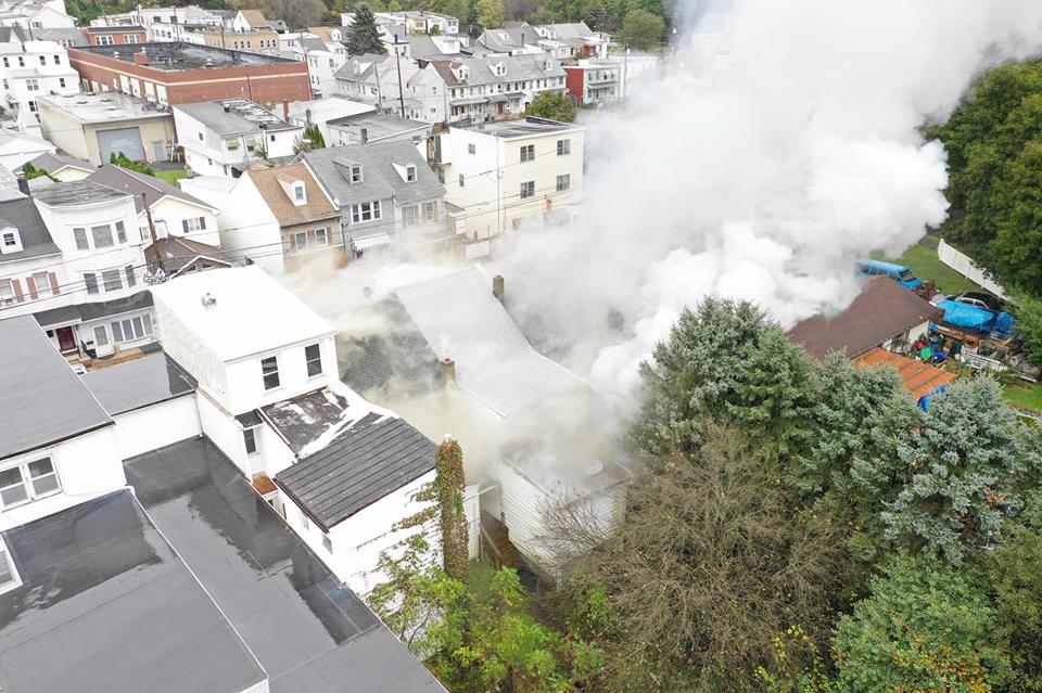 Emergency Personnel at the Scene of a 2nd Alarm Fire in Shenandoah