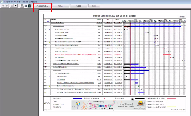 How to adjust the Legend Space in Microsoft Project