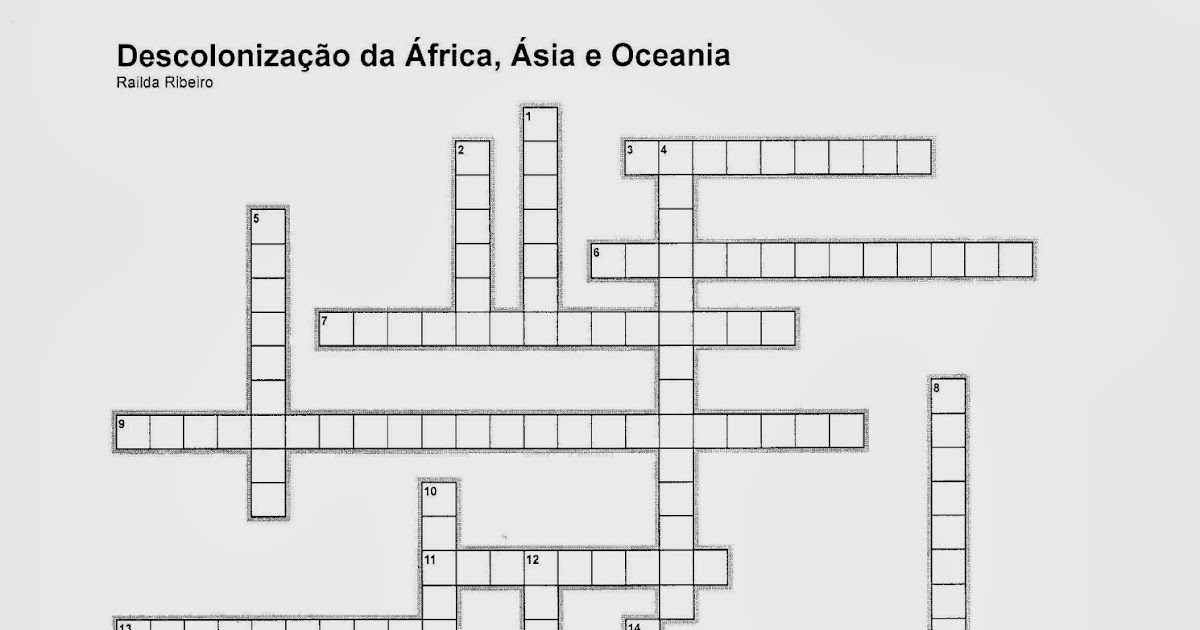 Cruzadinha - Descolonização da África, Ásia e Oceania | História em ...