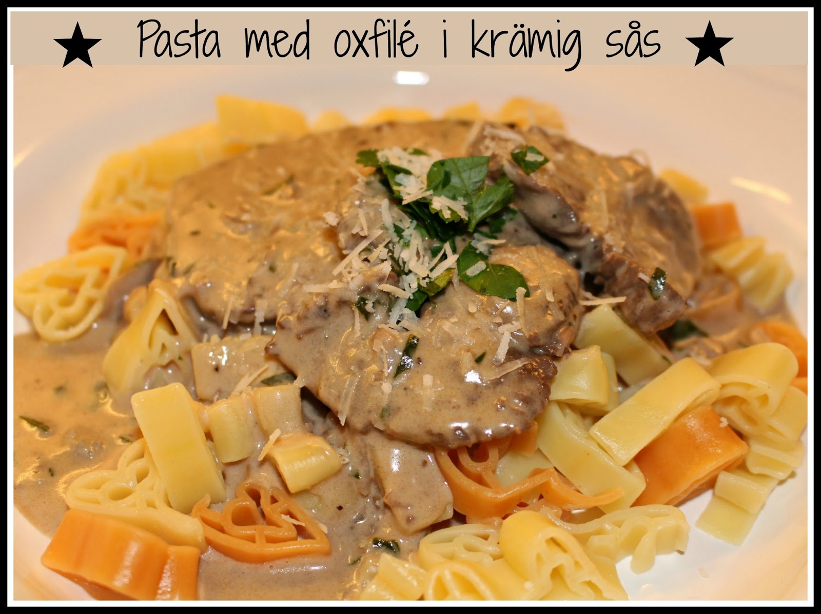 Linda´s Goda: Pasta med oxfilé i krämig sås