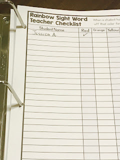 In each child's tab, I have their Assessment Log pages..