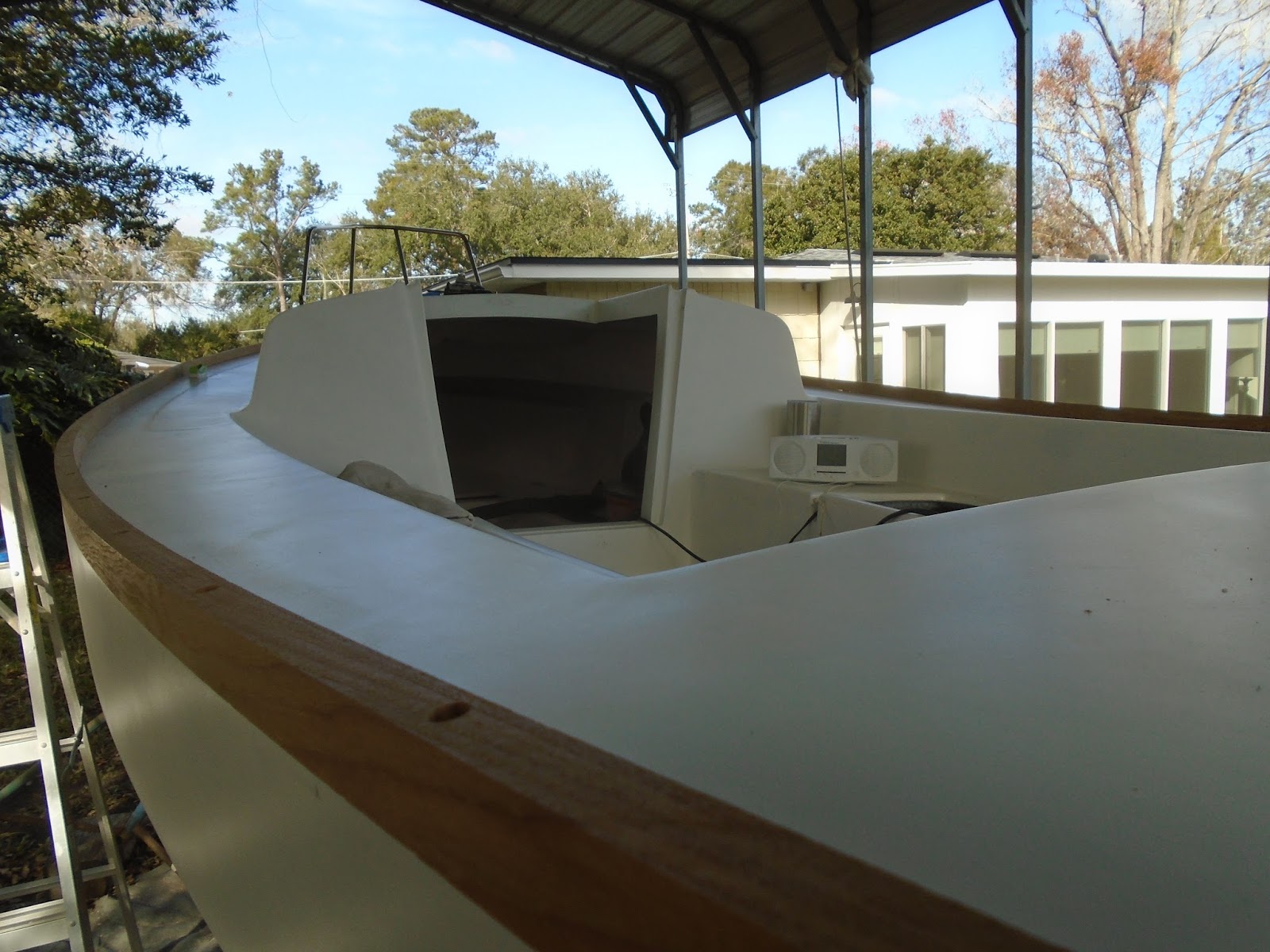 Joule, Cape Dory Typhoon (hull #1044): Dry-fitting Toe Rails and Rub Rails