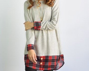 Refashion | Mad for Plaid - Upcycled Faux Layered Tunic 2 in 1 Top ...