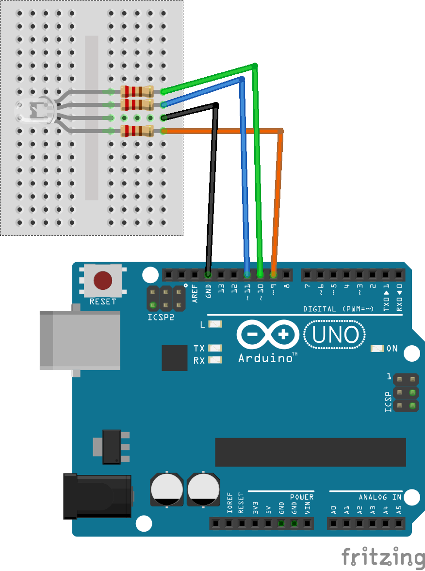 Controlling common cathode led with arduino - kizafb