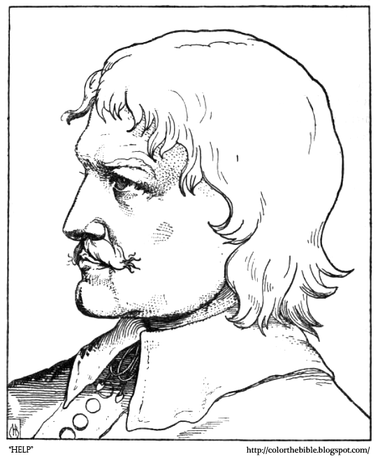 Color a Portrait of "Help" from Pilgrim's Progress | Color The Bible