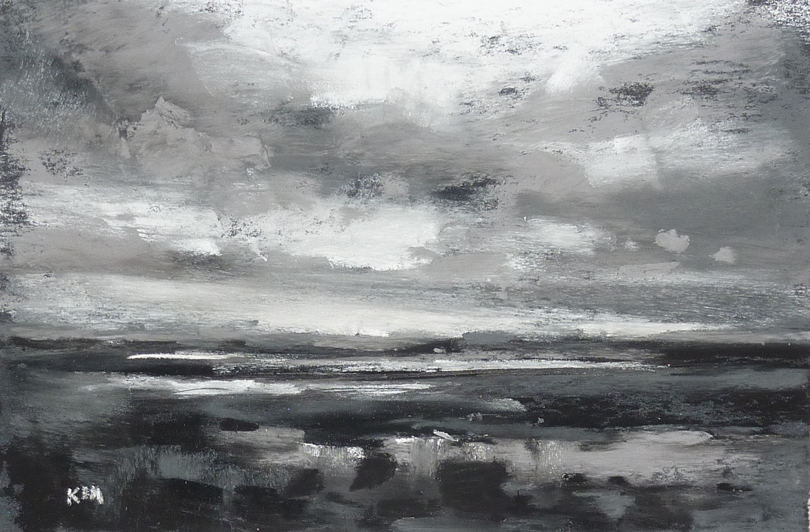 Grayscale Acrylic Painting