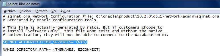 Se Me Ocurre Sqlnet Ora Sqlnet Authentication Services En Windows And Unix