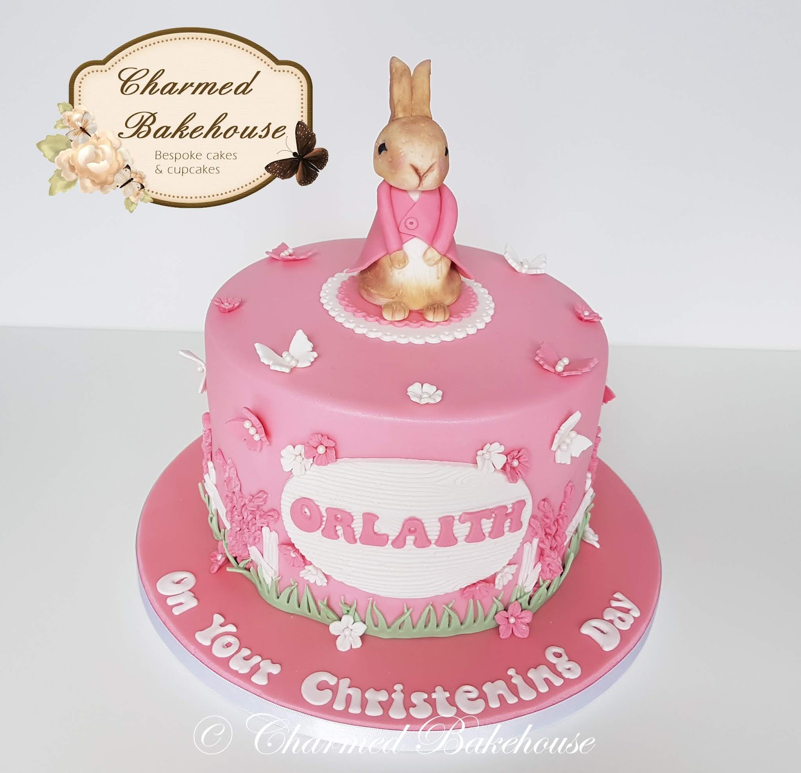 Flopsy bunny christening cake (8")