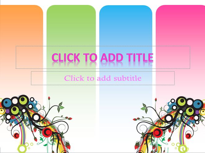 Colorful Floral Powerpoint Templates - 4 Presentation