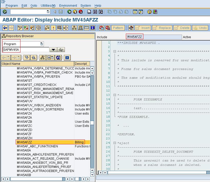 SAP ABAP 4 Tutorial: User Exit - Implicit Enhancement