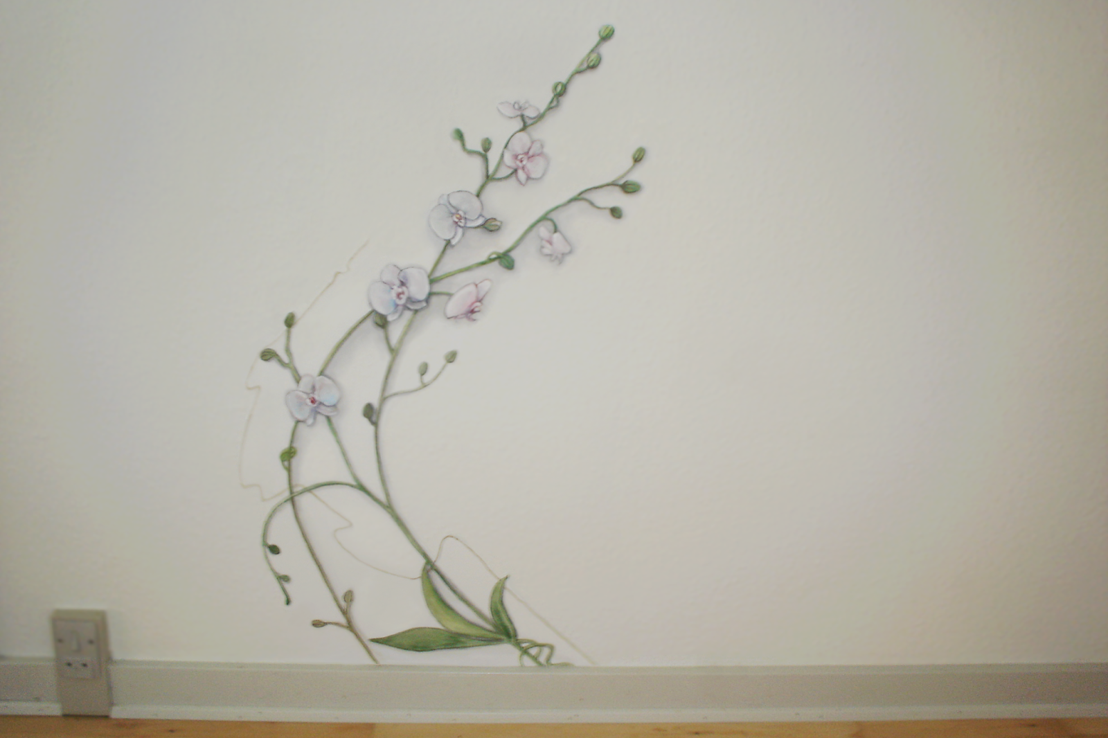 Maggie Murals: White Orchids Mural