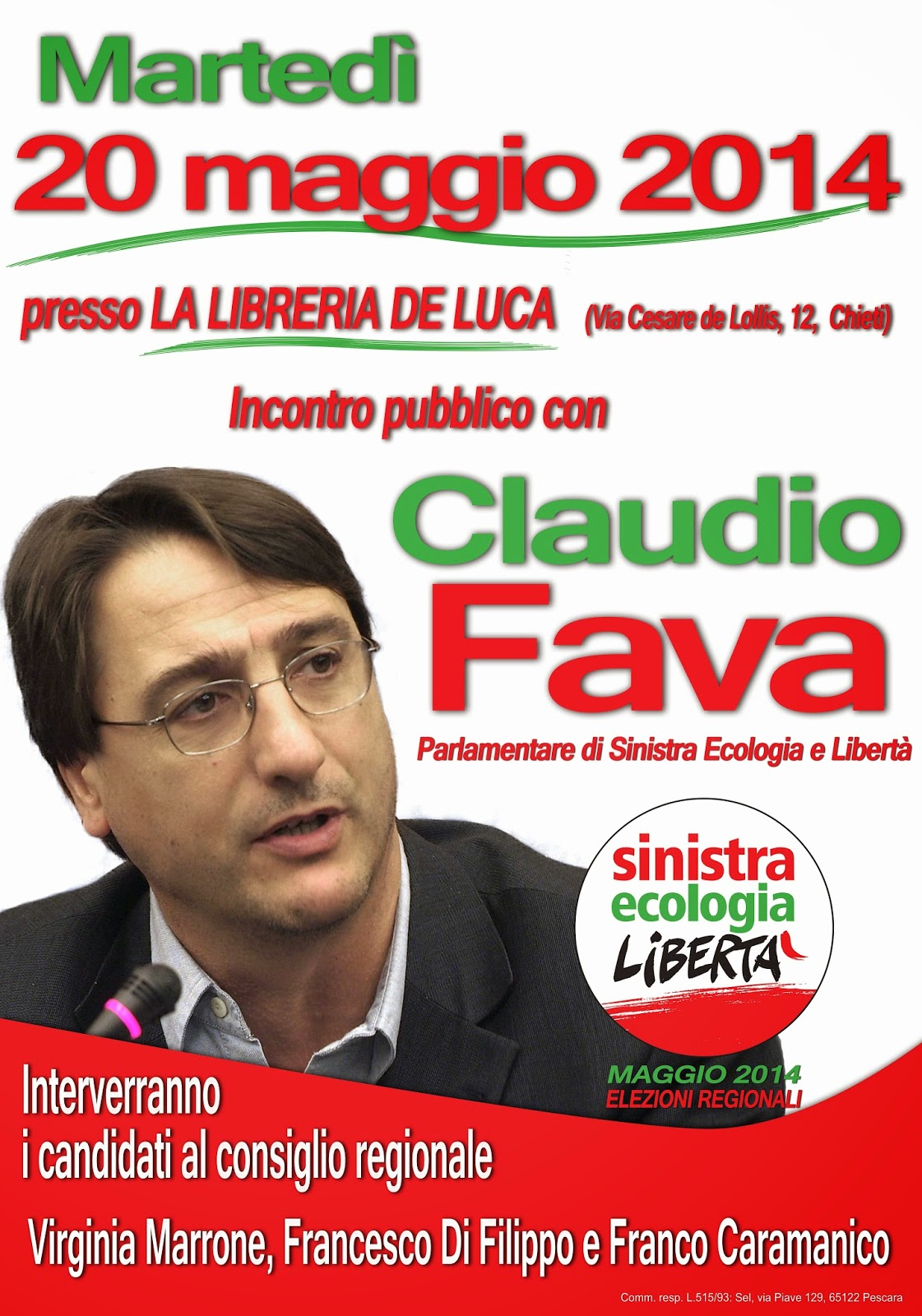 Chieti. INCONTRO PUBBLICO CON CLAUDIO FAVA - GiulianovaNews