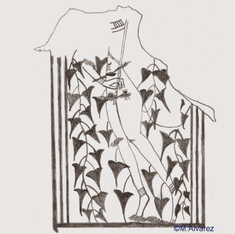 KEMET: Drawing of a water colour of a wall painting,