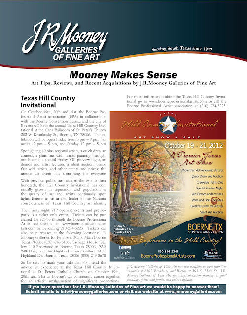 J.R. Mooney Galleries of Fine Art: October issue of Boerne Business Monthly