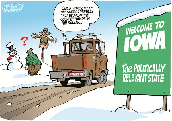 Les Tours de Laliberté: Caricature caucus de l'Iowa: un choix déterminant?