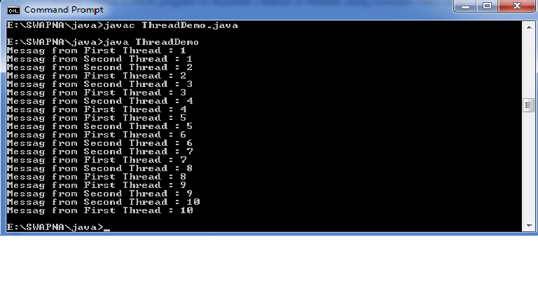 SWAPNA MEDIKONDA: Write a JAVA program to illustrate creation of ... SWAPNA MEDIKONDA: Write a JAVA program to illustrate creation of ...