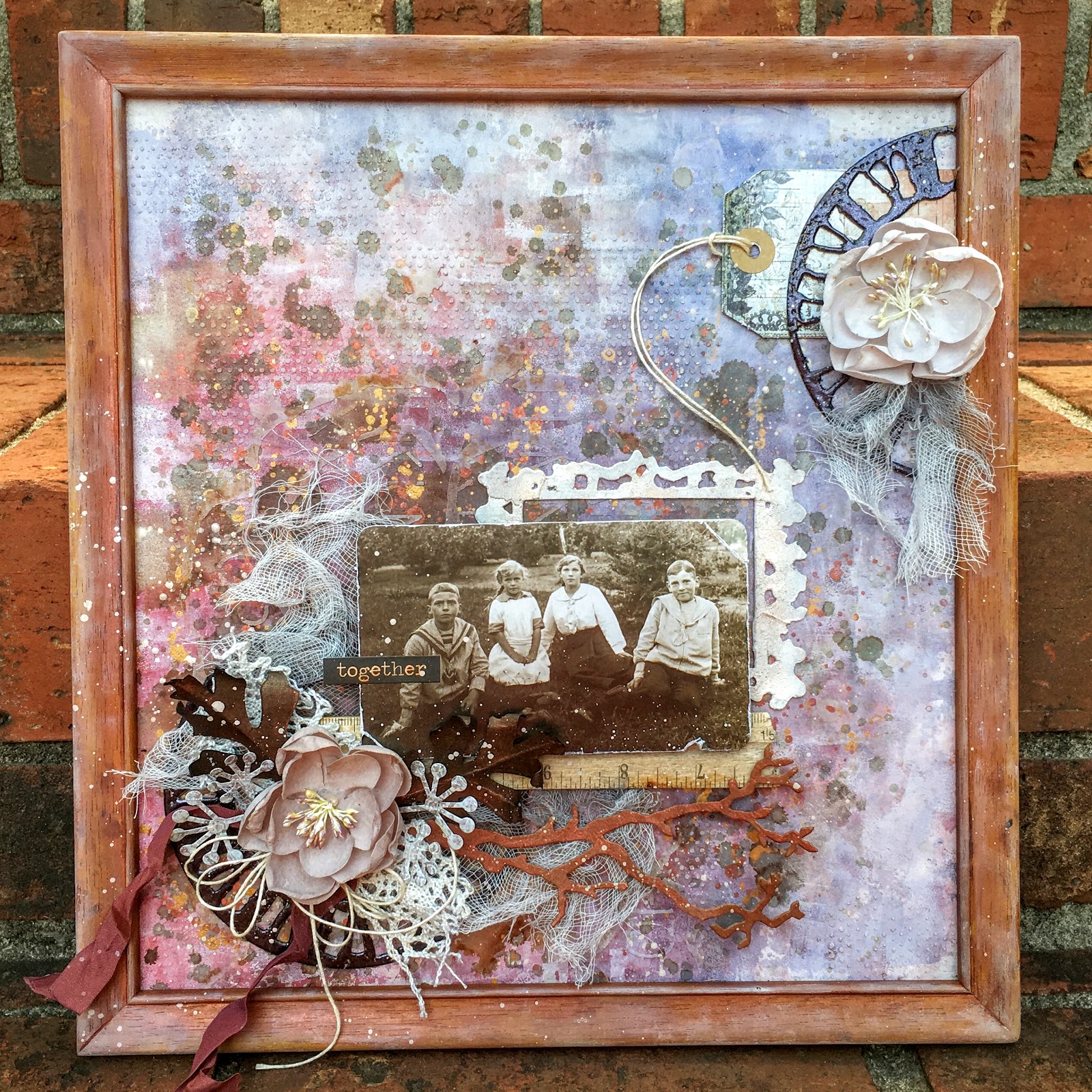 SewPaperPaint: Altered Mixed Media Frame with Found Relatives