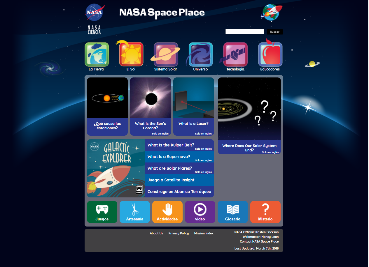Revista Digital El Recreo: Descubriendo Webs: KidsCSIC, Nasa Space ...