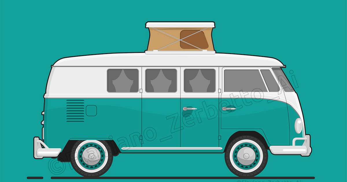 KombiT1: Camper VW T1 Flat Design