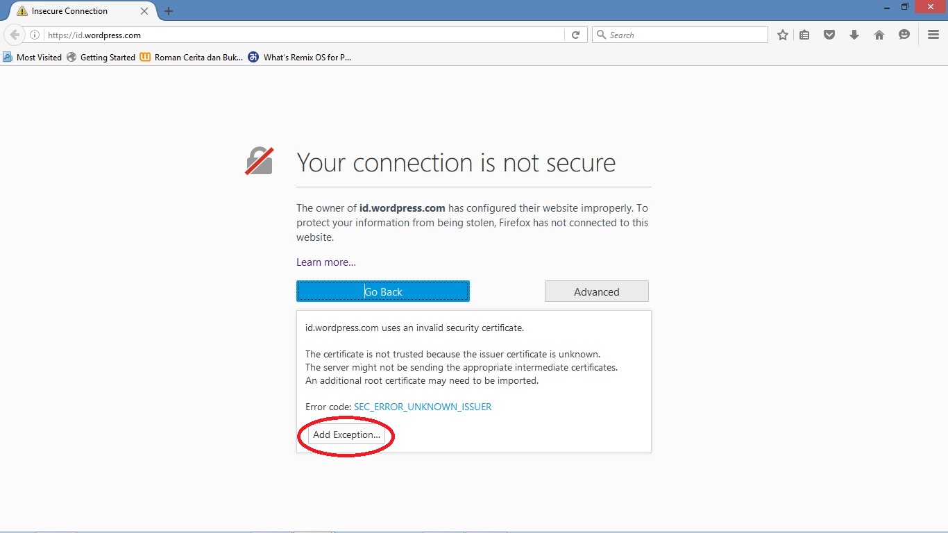 Cara Mengatasi Insecure Connection Pada Mozilla ~ Khotfiana