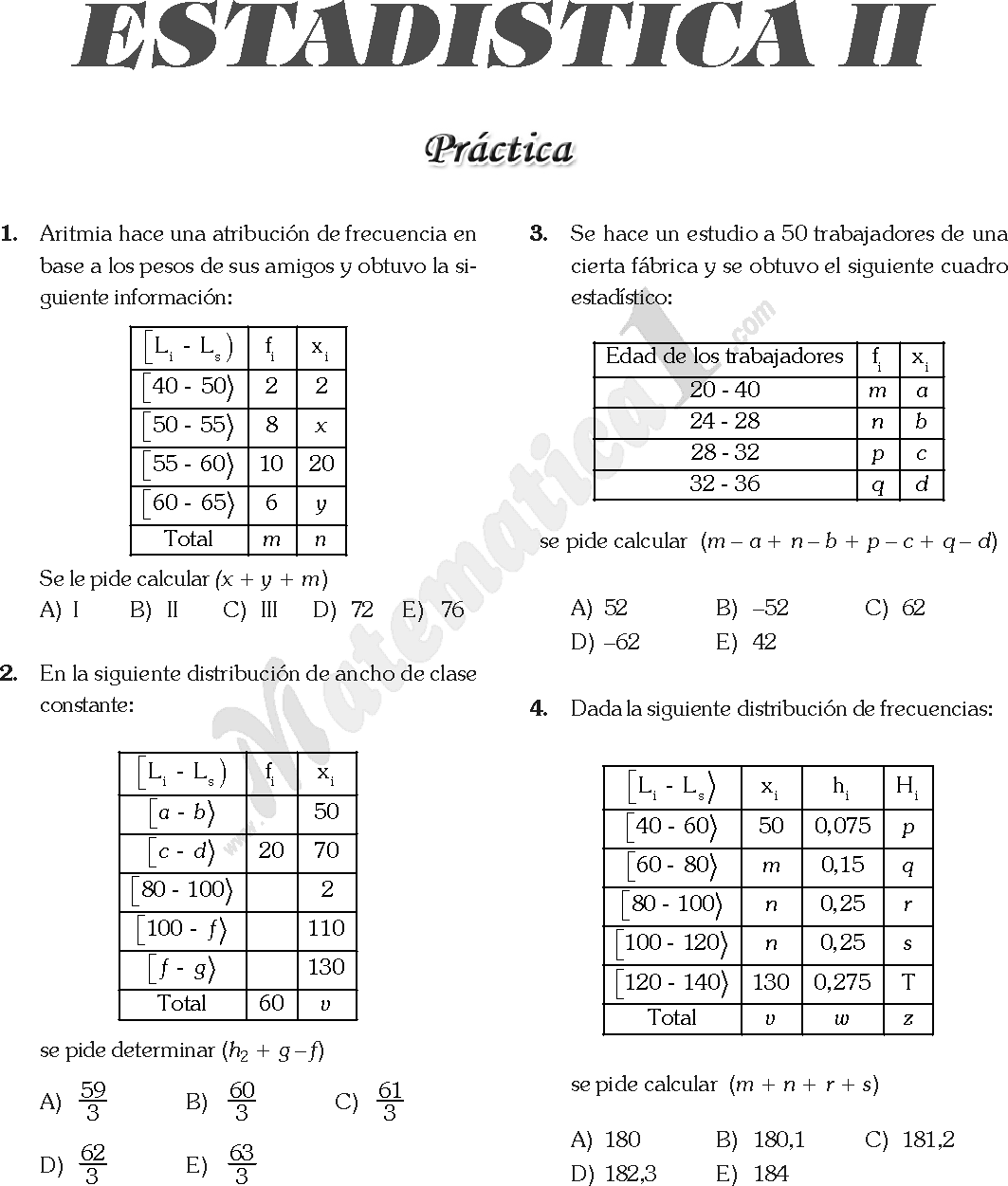 Estadstica Ejemplos Y Ejercicios Resueltos De Secundaria