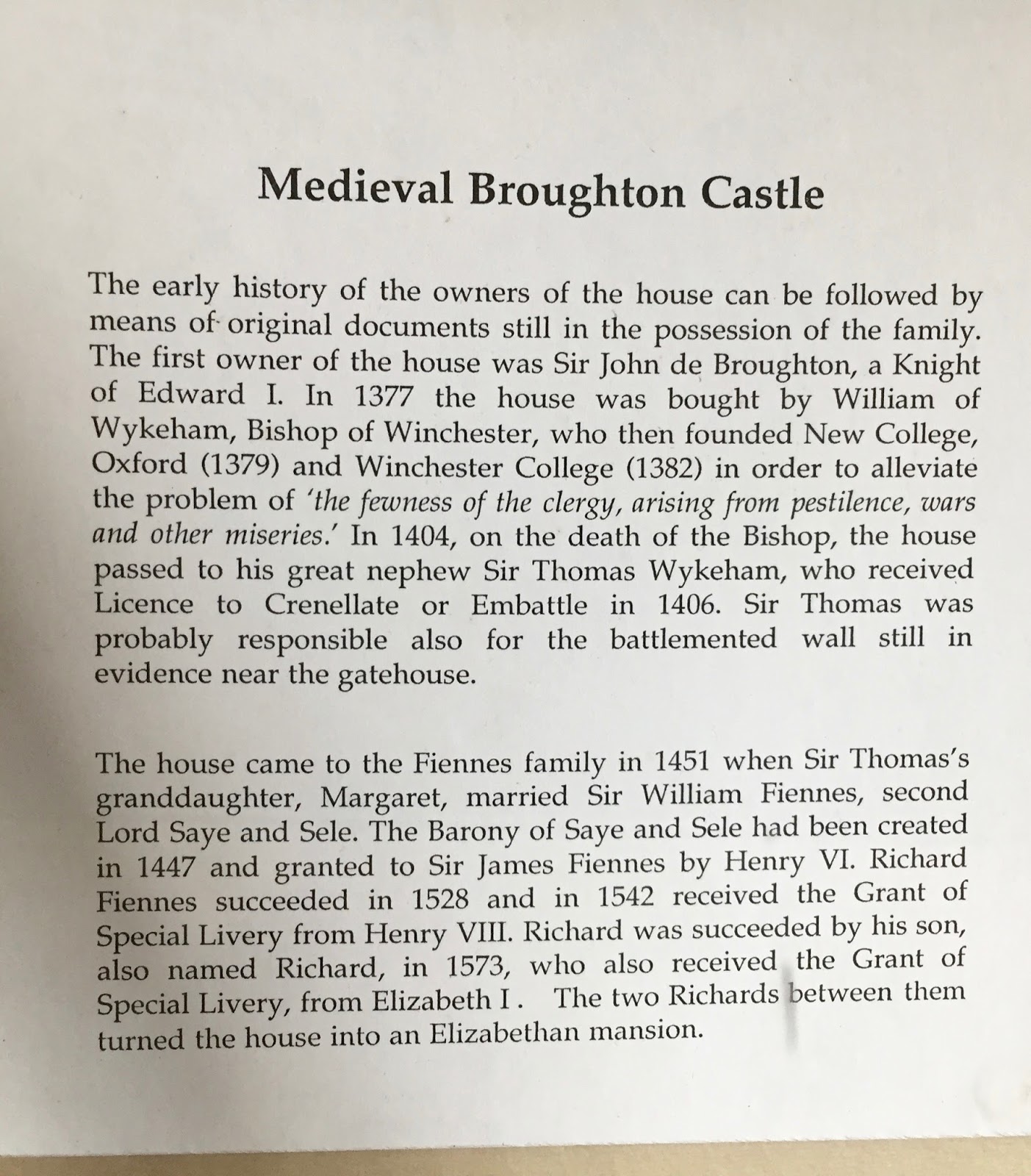 Curiouser and Curiouser: Broughton Castle