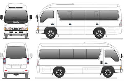Bluepirnt Mini bus ISUZU ELF bluprint bus indonesia | Membuat Model bus ...