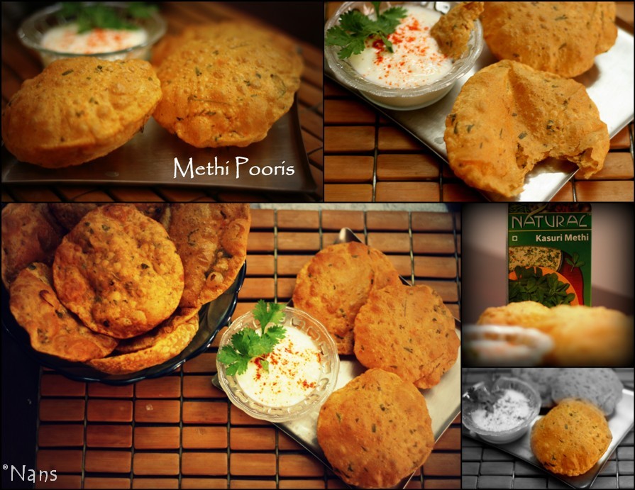 Nan's yum-yums!: Methi Pooris | Dried Fenugreek Leaves Pooris