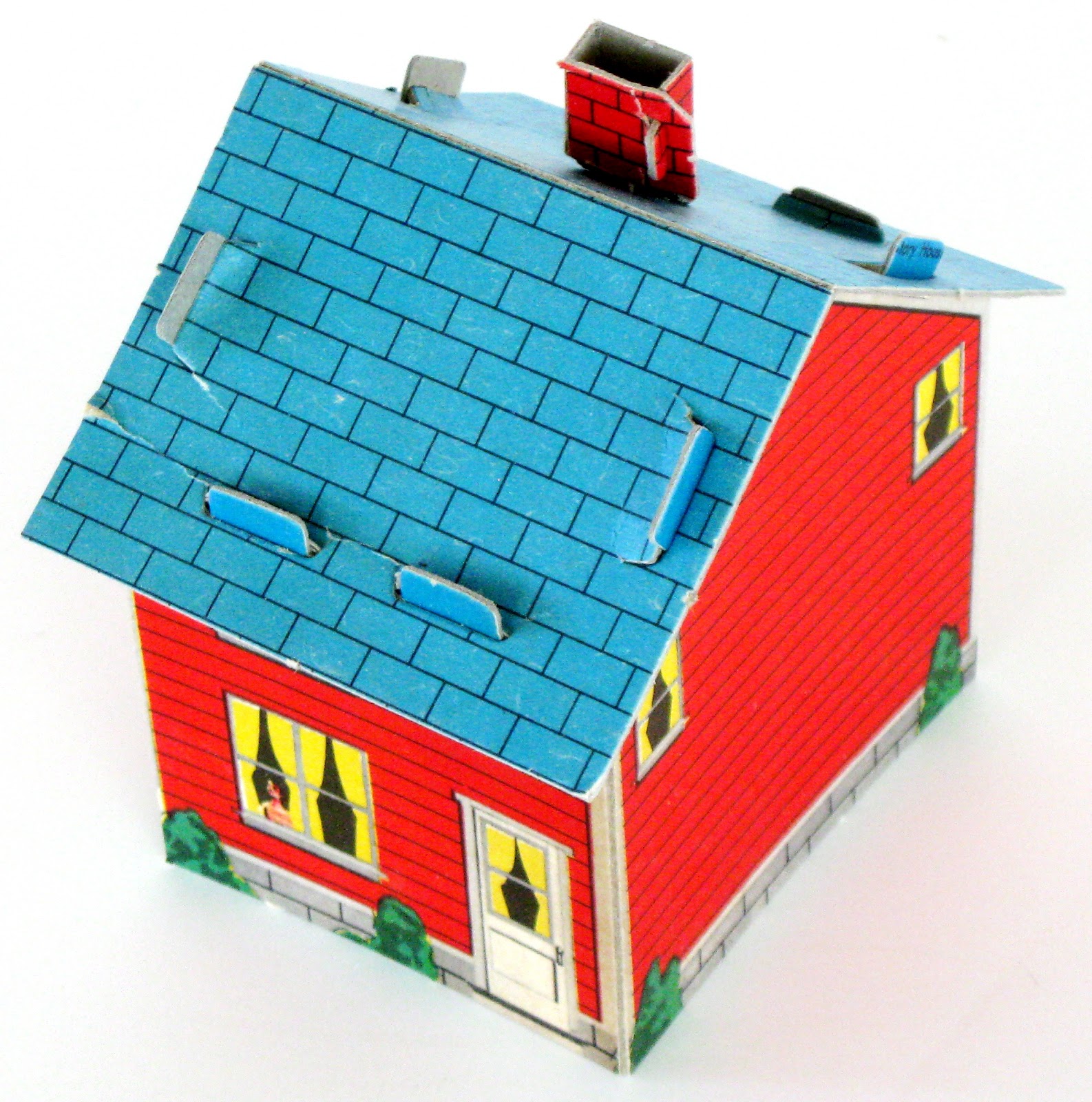 Toys and Stuff: Marx 34 Pc Village & Construction Set - 2-Story House