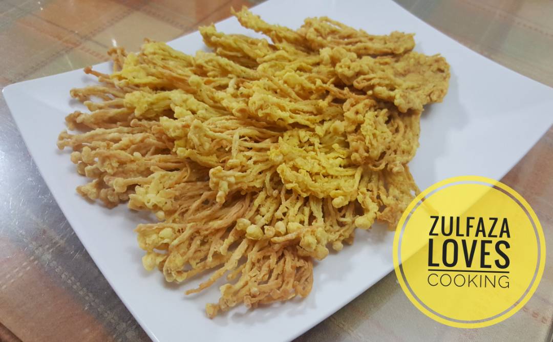 ZULFAZA LOVES COOKING: Cendawan Enorki Goreng Rangup